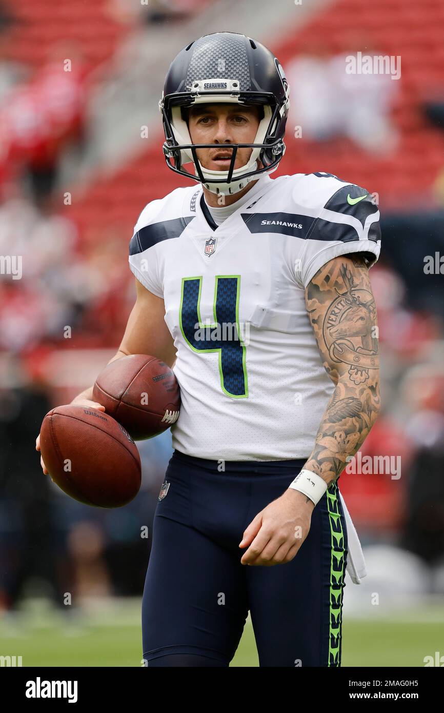 Seattle Seahawks punter Michael Dickson (4) before an NFL football game ...