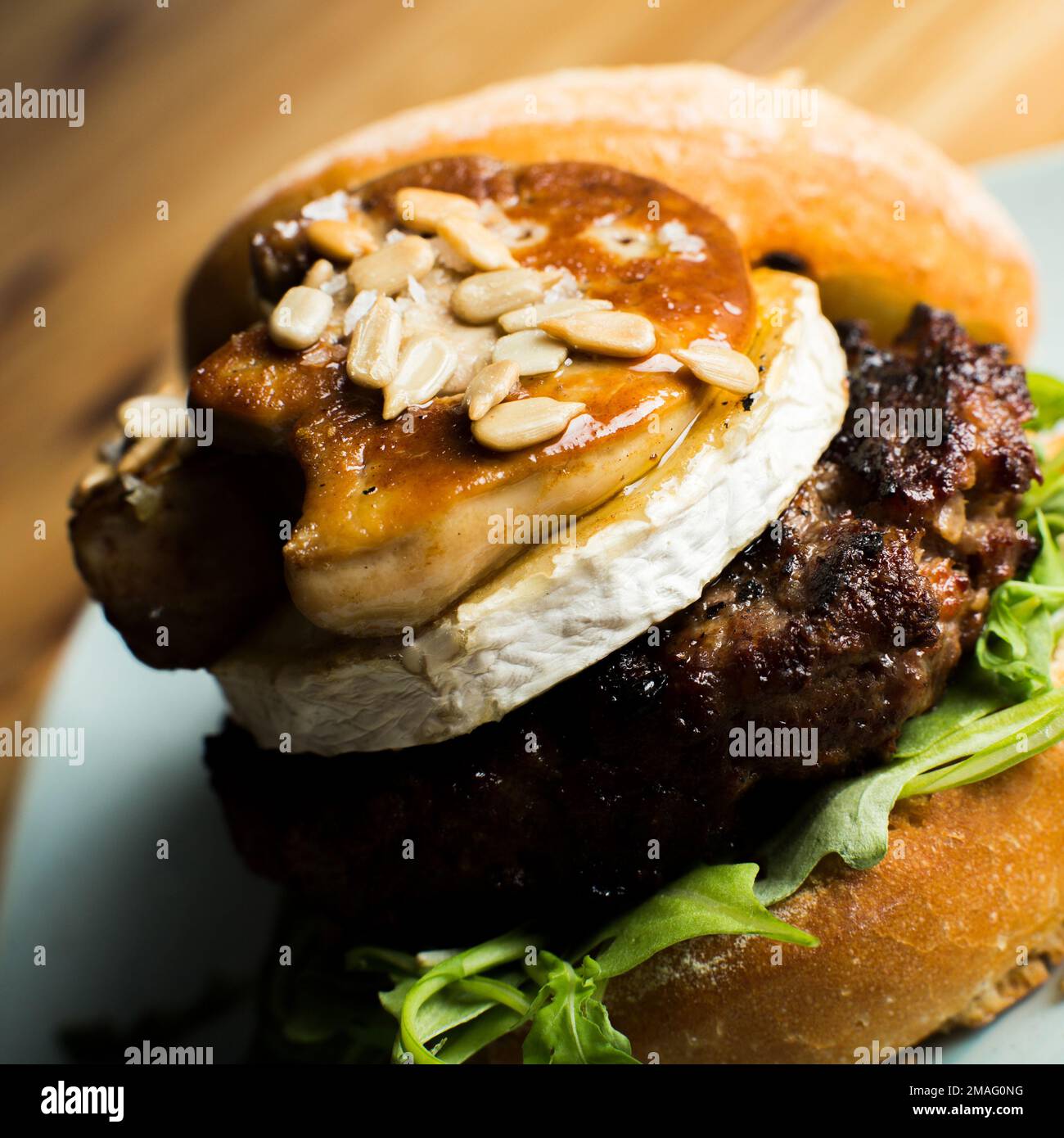 Authentic top quality American Burger with foie Stock Photo - Alamy