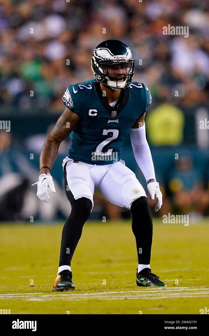 Philadelphia Eagles cornerback Darius Slay (2) gets set for a play ...