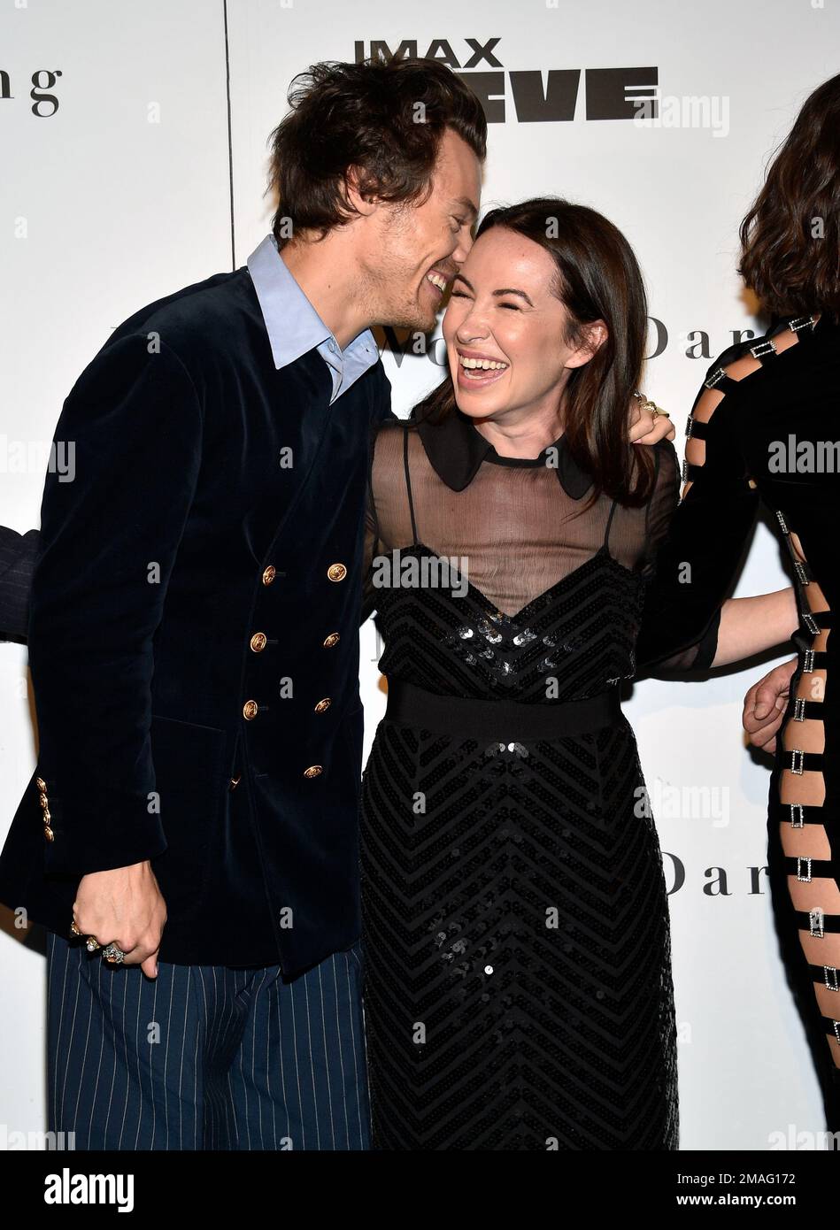 Harry Styles, left, and screenwriter Katie Silberman attend a special ...
