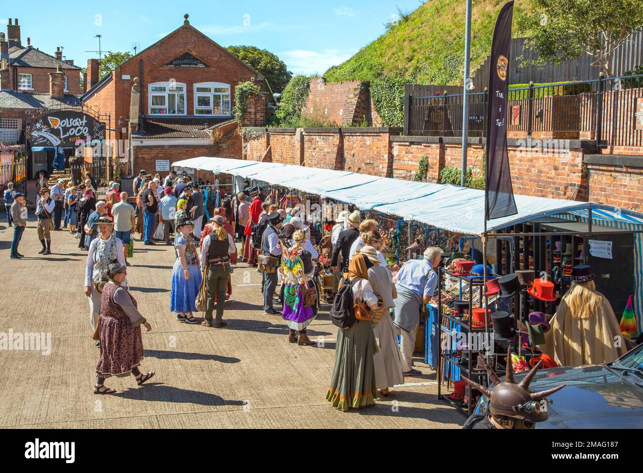 Steampunk enthusiasts enjoy the market stalls at Lincoln Steampunk ...