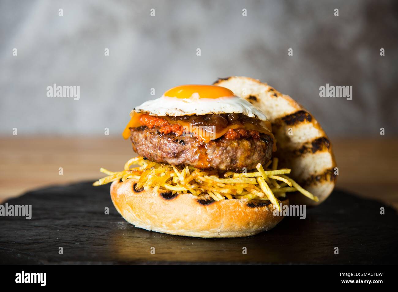 Authentic top quality American Egg Burger Stock Photo - Alamy