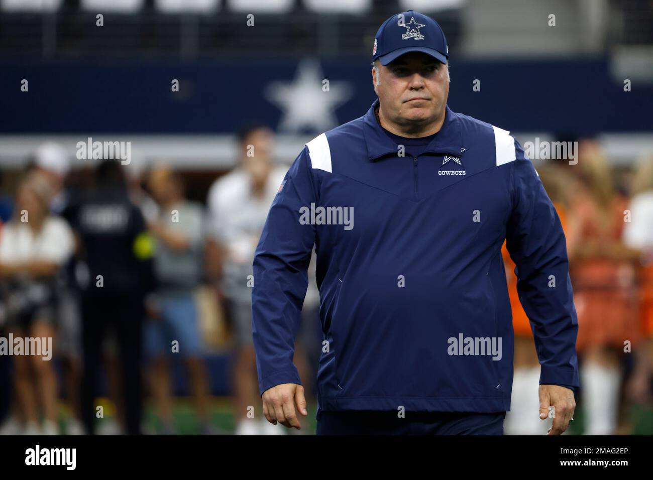 Dallas Cowboys head coach Mike McCarthy walks the field before the game ...