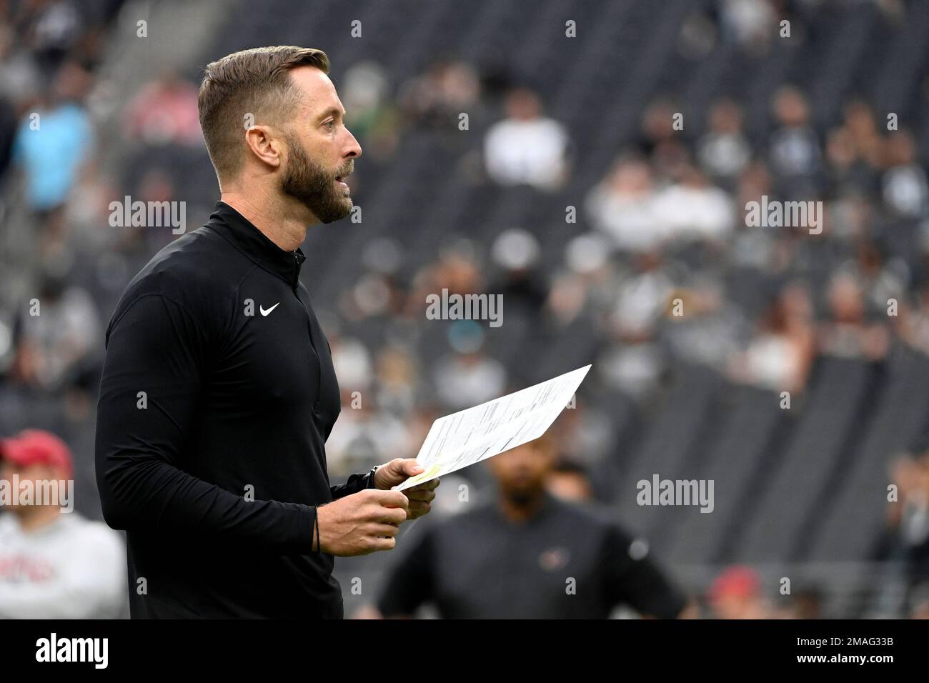 Arizona Cardinals head coach Kliff Kingsbury looks on before an NFL ...