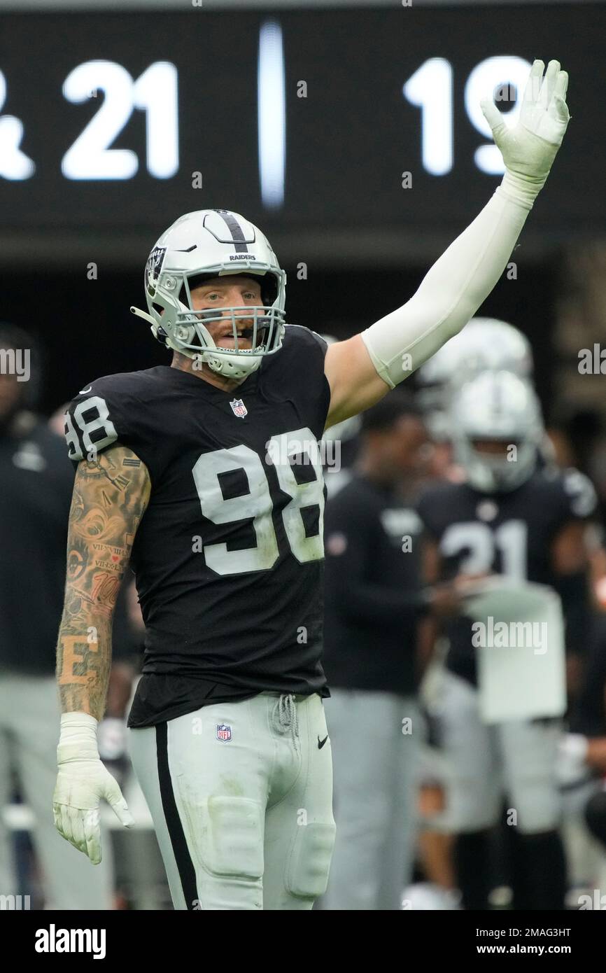 Las Vegas Raiders defensive end Maxx Crosby (98) during the first half ...