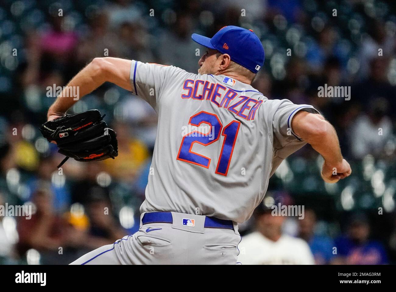 New York Mets starter Max Scherzer throws during the first inning of a ...