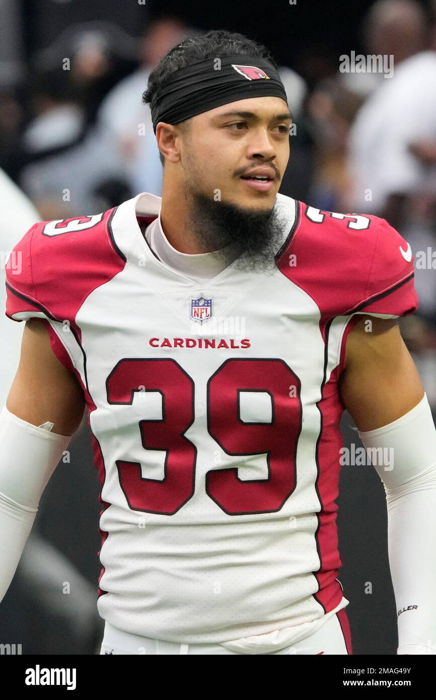 Arizona Cardinals cornerback Jace Whittaker (39) warms up before an NFL ...
