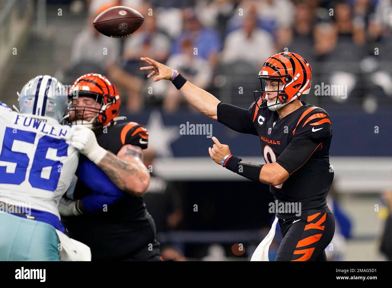 Dallas Cowboys defensive end Dante Fowler Jr. (56) rushes as Cincinnati ...