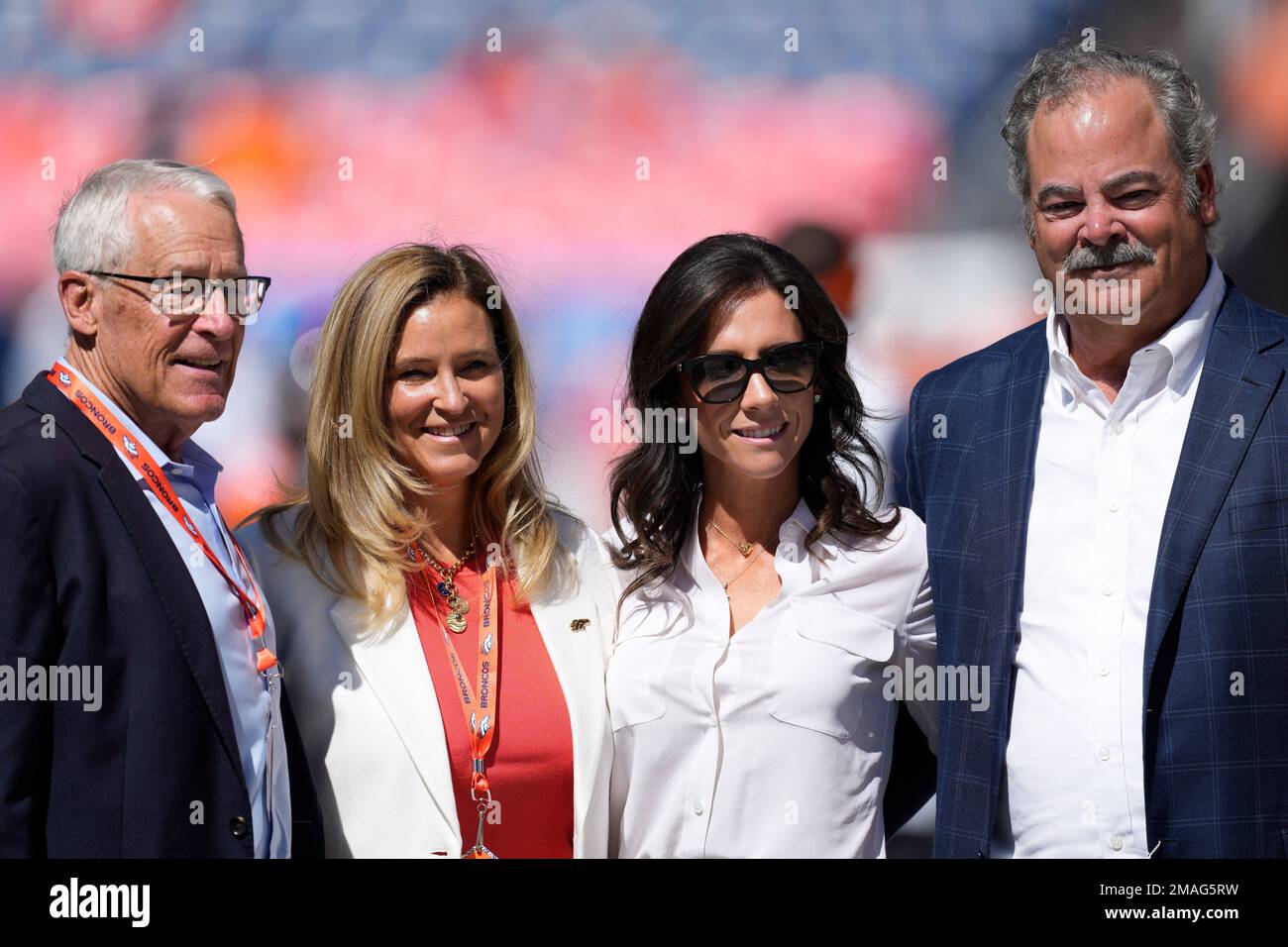 From left, Denver Broncos owners Rob Walton and his daughter, Carrie ...