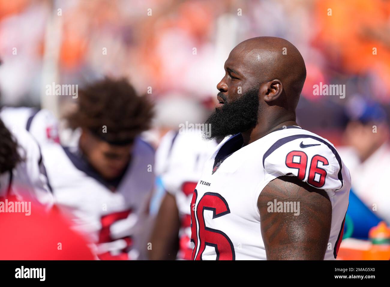 Houston Texans defensive tackle Maliek Collins (96) before an NFL ...