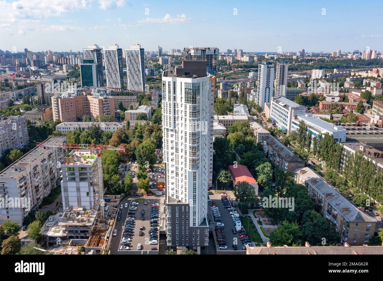 Aerial photography, construction of new high-rise residential complexes ...