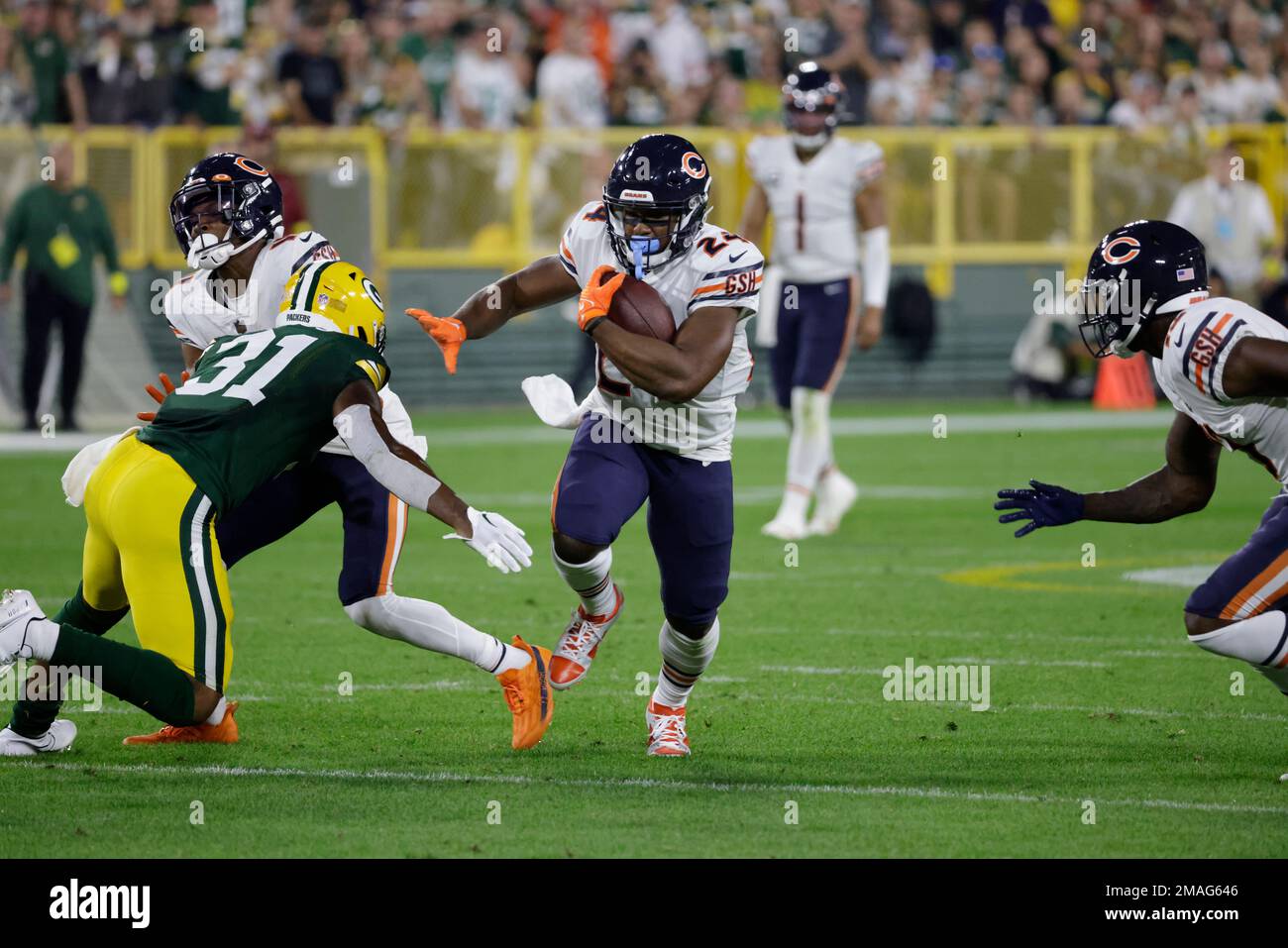 Chicago Bears running back Khalil Herbert (24) during an NFL football ...
