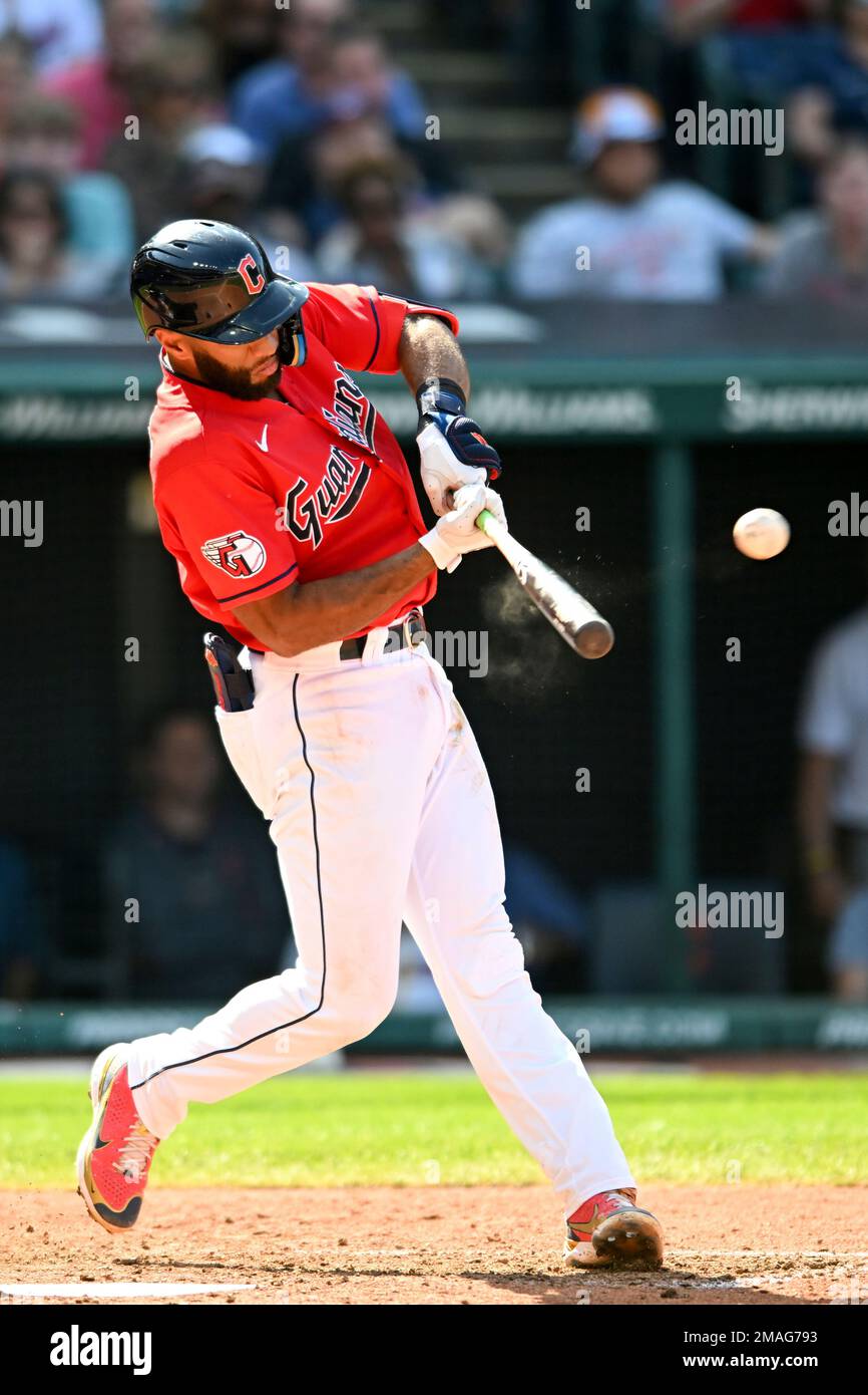 Cleveland Guardians' Amed Rosario hits a three-run home run off ...