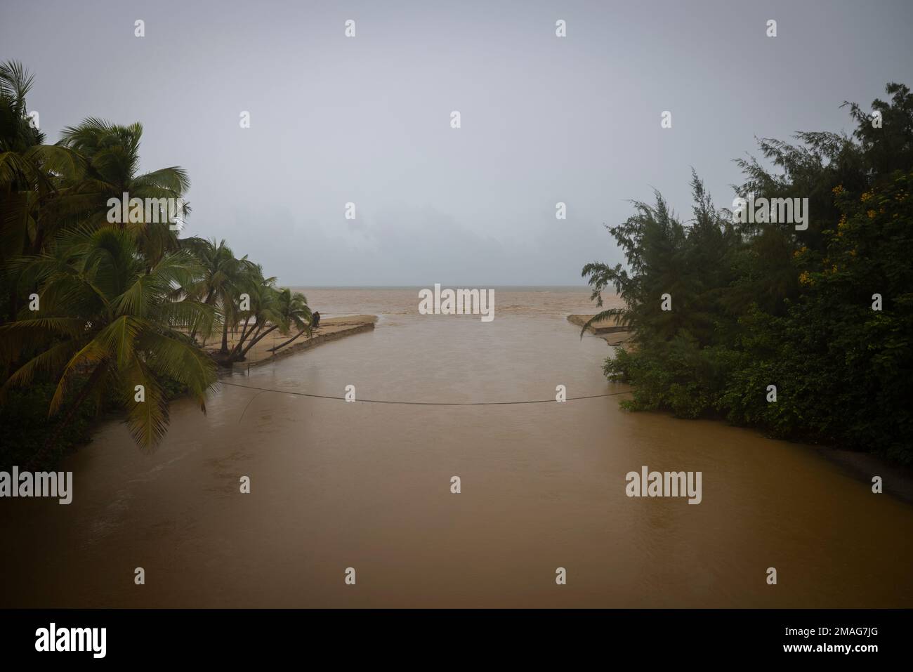 The mouth of the Rio Grande River reaches its banks after the passing ...