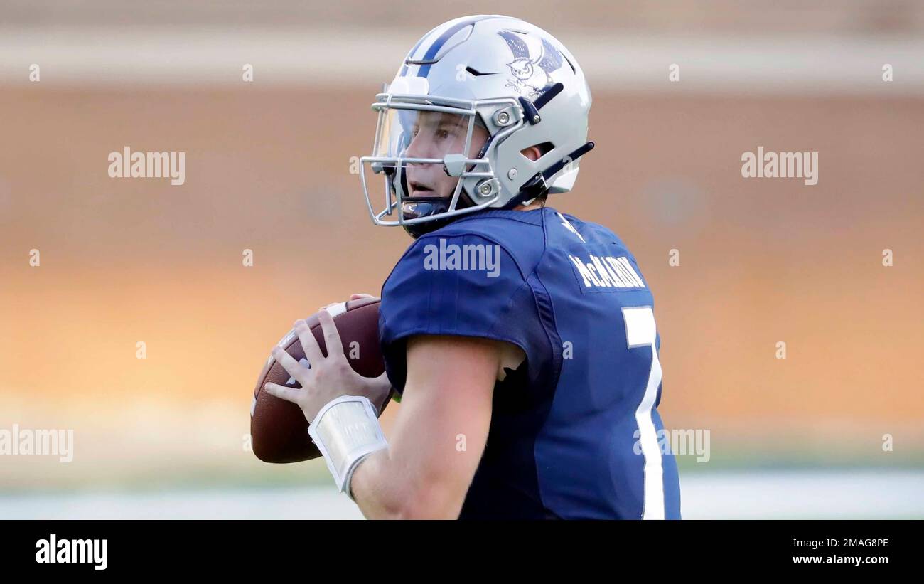 Rice quarterback TJ McMahon (7) during an NCAA football game on ...