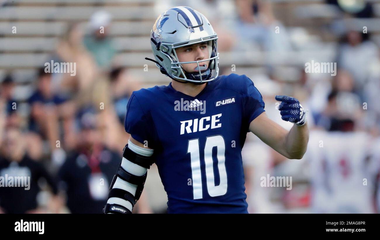Rice wide receiver Luke McCaffrey (10) during an NCAA football game on ...