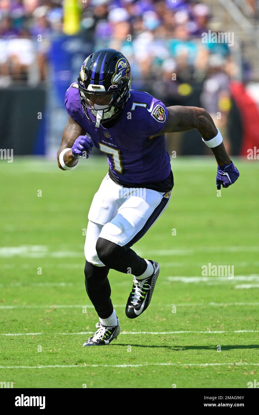 Baltimore Ravens wide receiver Rashod Bateman (7) in action during the ...