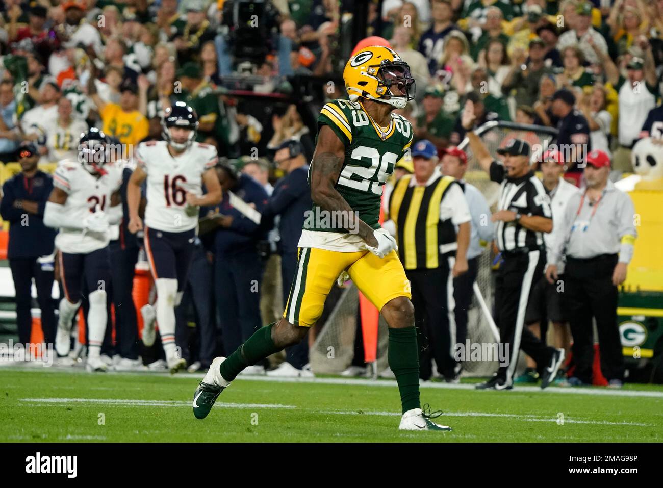 Green Bay Packers' Rasul Douglas reacts during the first half of an NFL ...