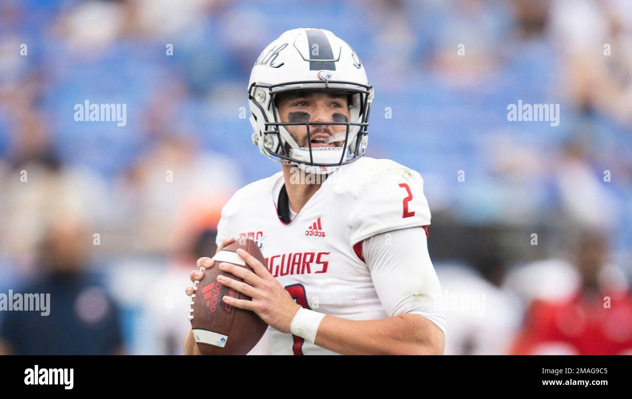 South Alabama quarterback Carter Bradley (2) throws a pass during an ...