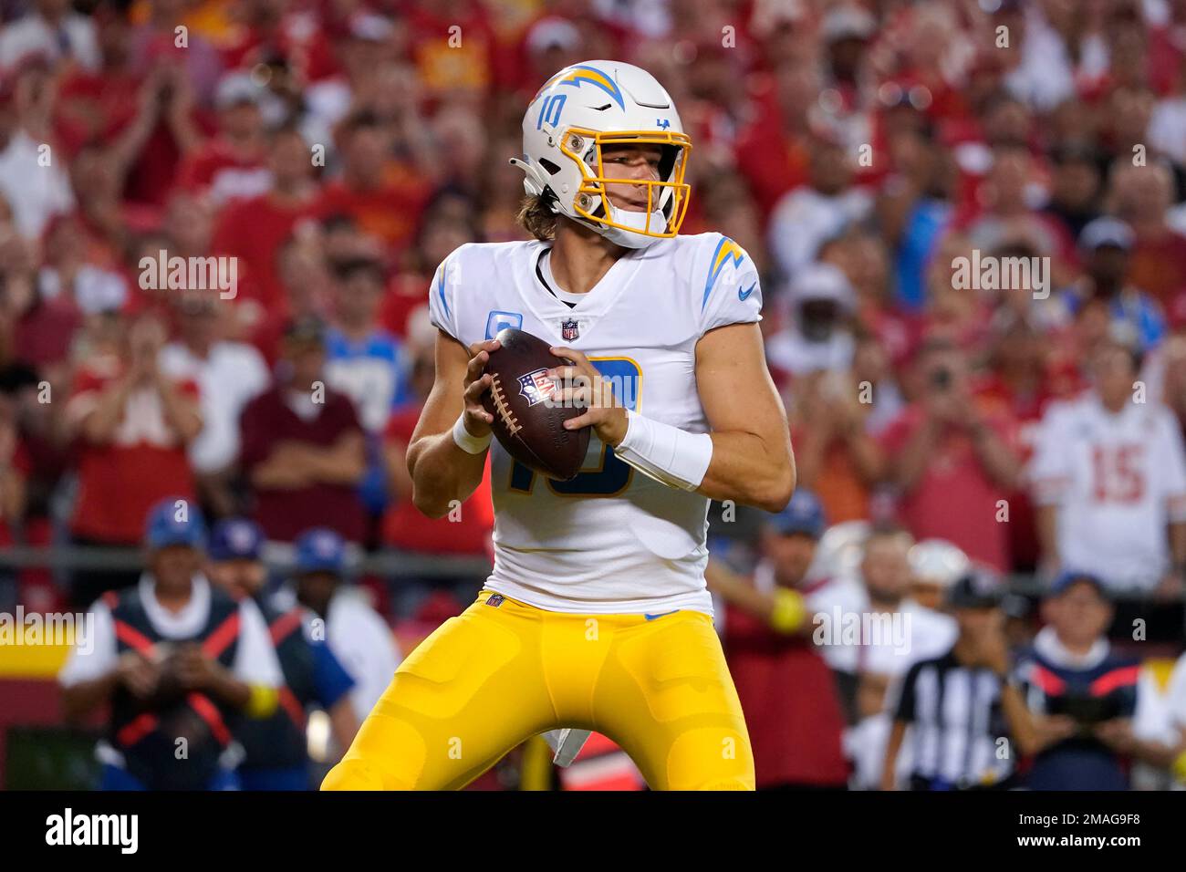 Los Angeles Chargers quarterback Justin Herbert against against the ...