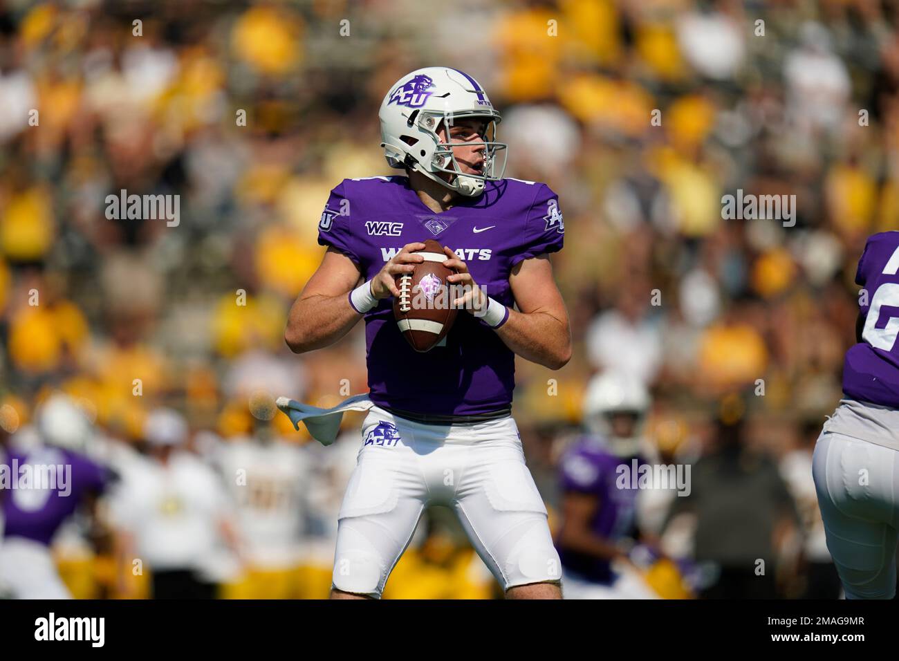 Abilene Christian quarterback Maverick McIvor throws during the first ...