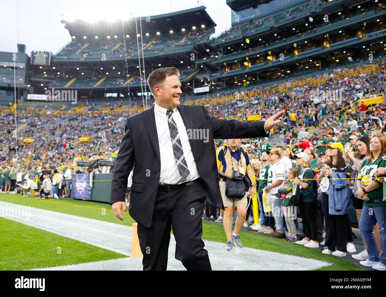 Green Bay Packers General manager Brian Gutekunst before an NFL game ...