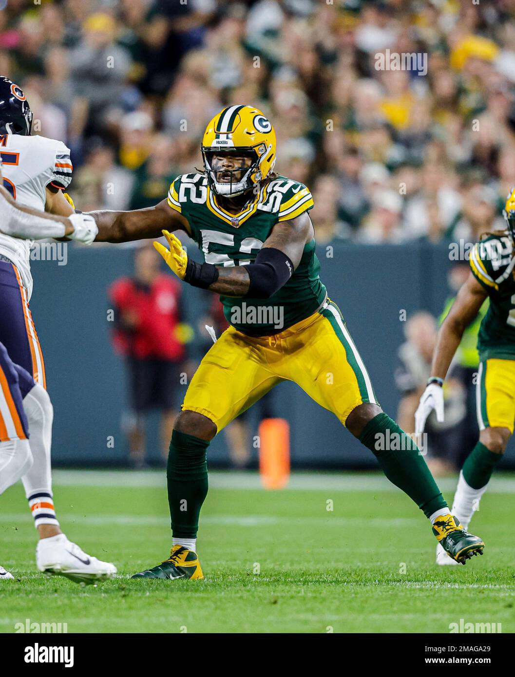 Green Bay Packers linebacker Rashan Gary (52) rushes during an NFL ...