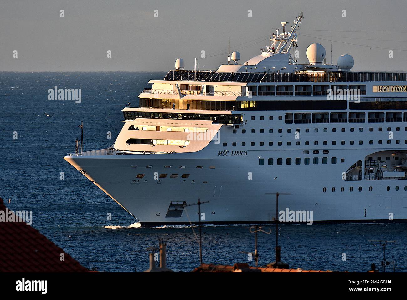 The liner MSC Lirica cruise ship arrives at the French Mediterranean ...