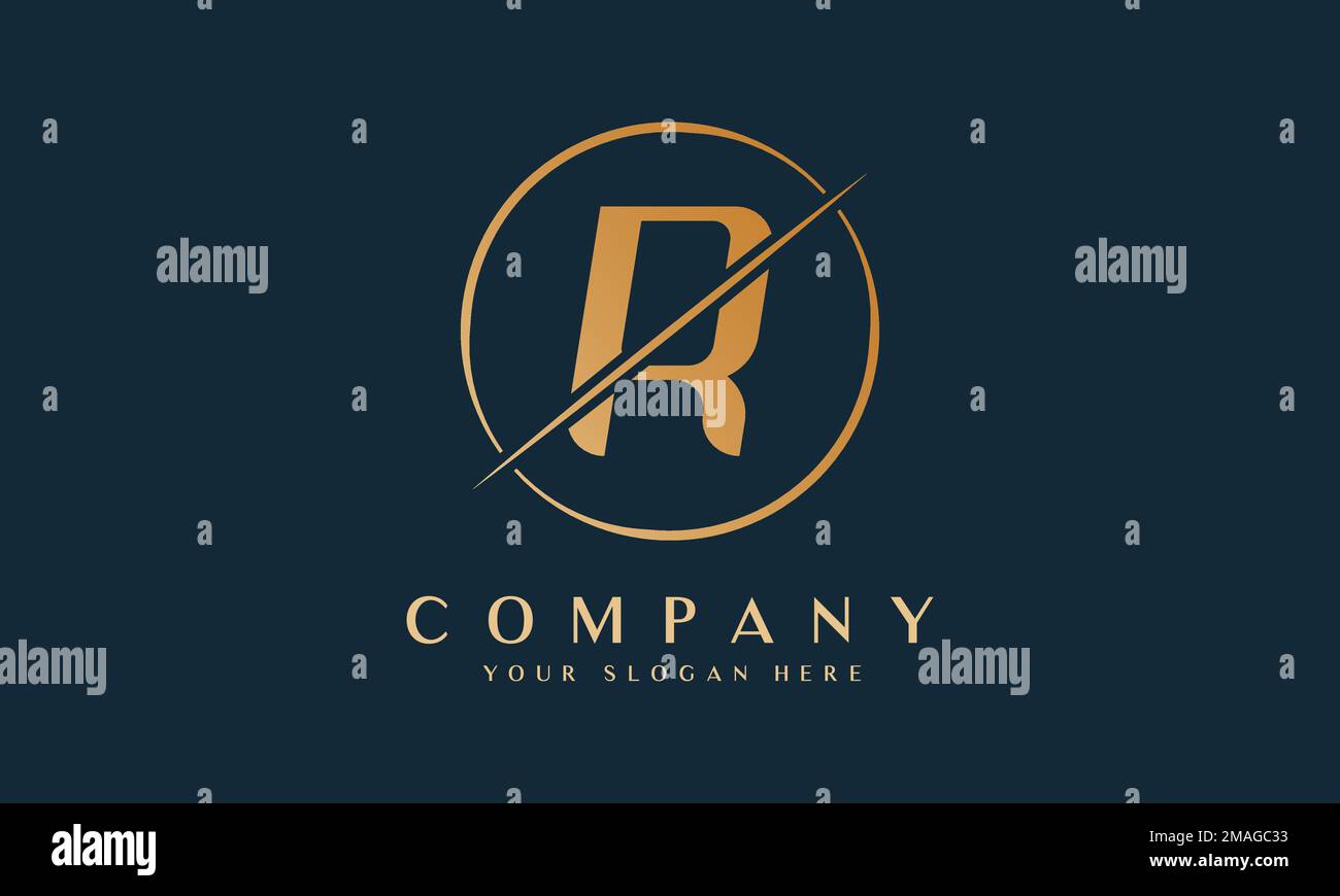 Sliced Letter R Logo With Circle Shape. Letter R Luxury Logo Template ...