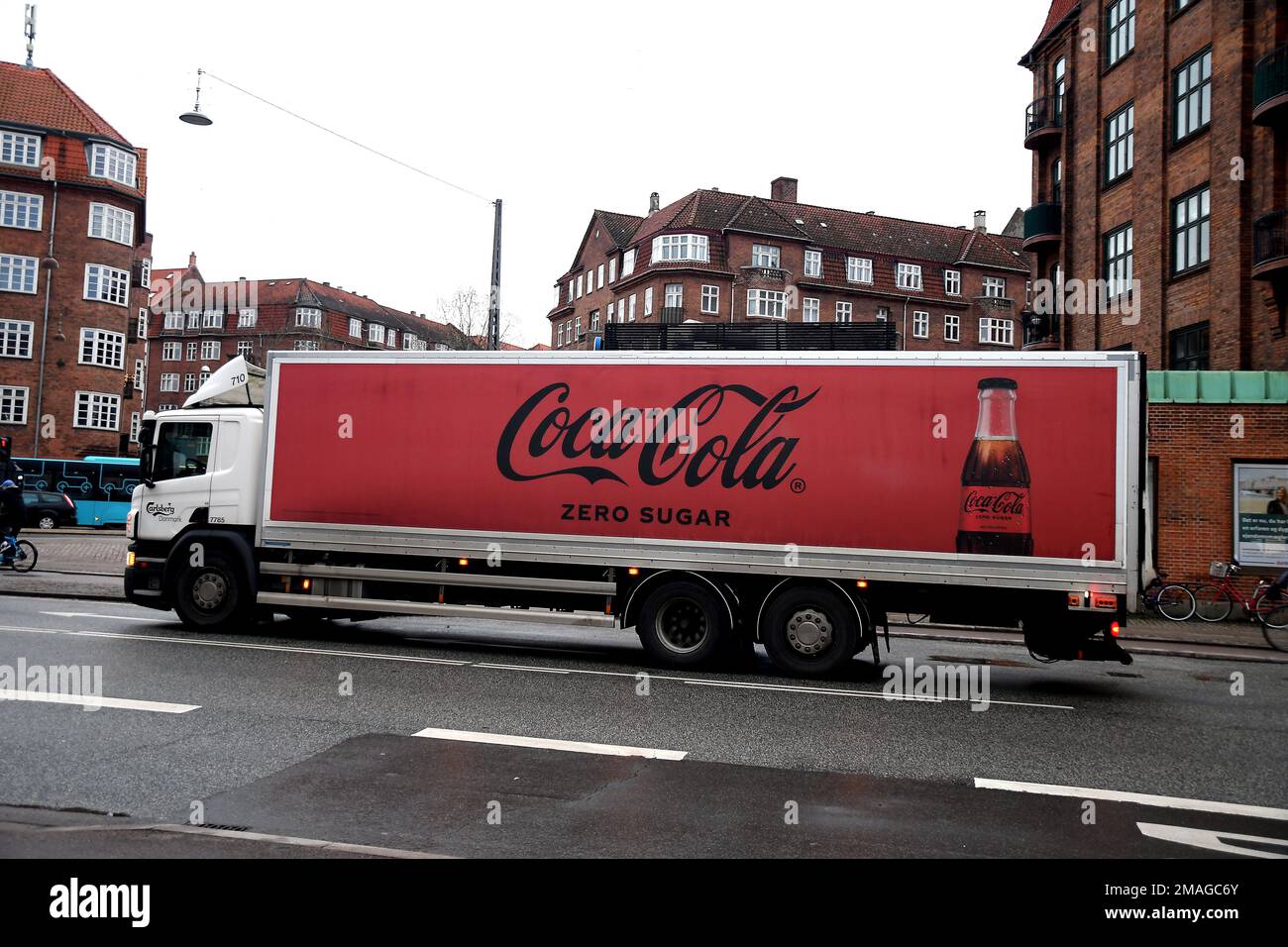 Copenhagen/Denmark/19 January 2023/Coca cola zero sugar delivery truck ...