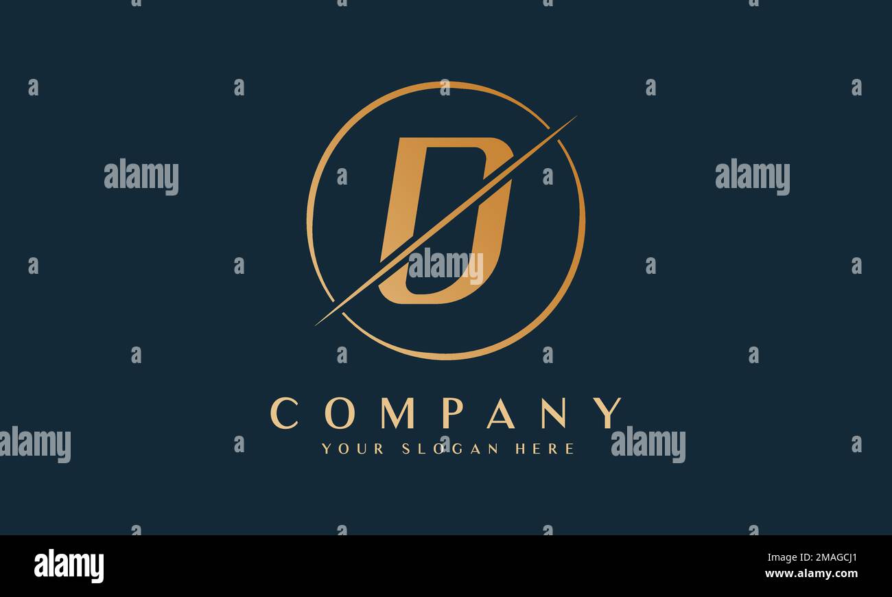 Sliced Letter D Logo With Circle Shape. Letter D Luxury Logo Template ...