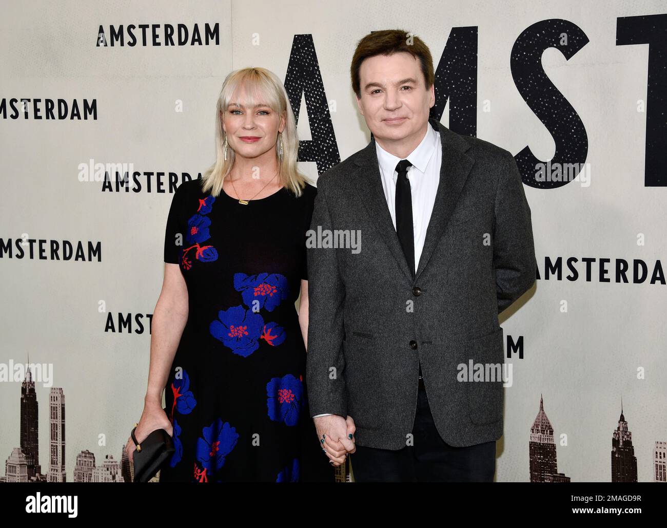 Mike Myers, left, and wife Kelly Tisdale attend the world premiere of ...