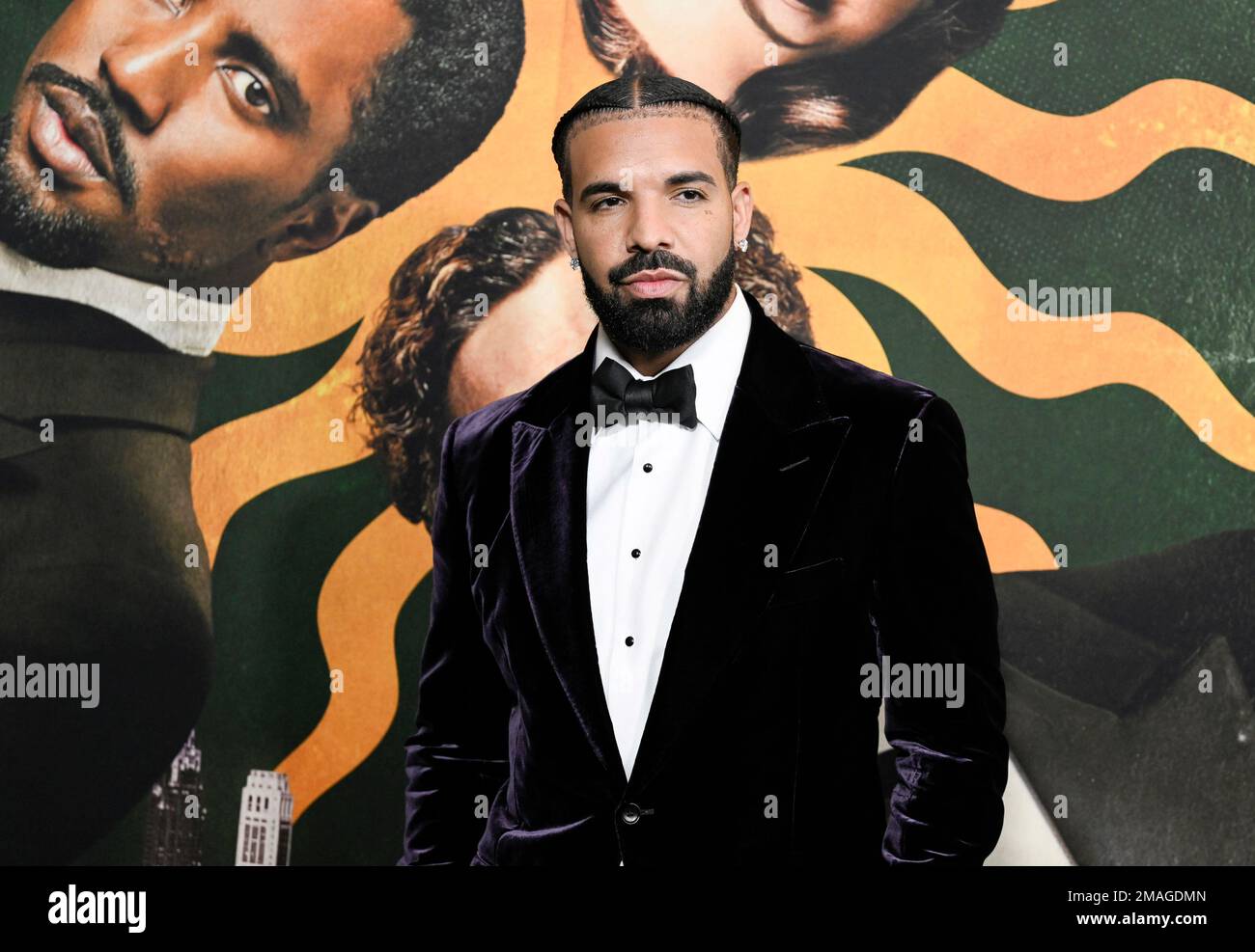 Drake attends the world premiere of "Amsterdam" at Alice Tully Hall on ...