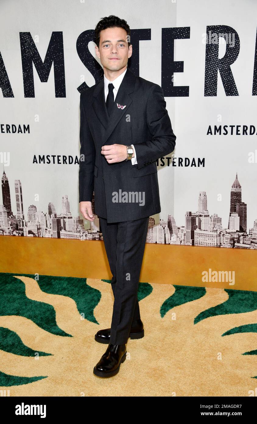 Rami Malek attends the world premiere of "Amsterdam" at Alice Tully ...