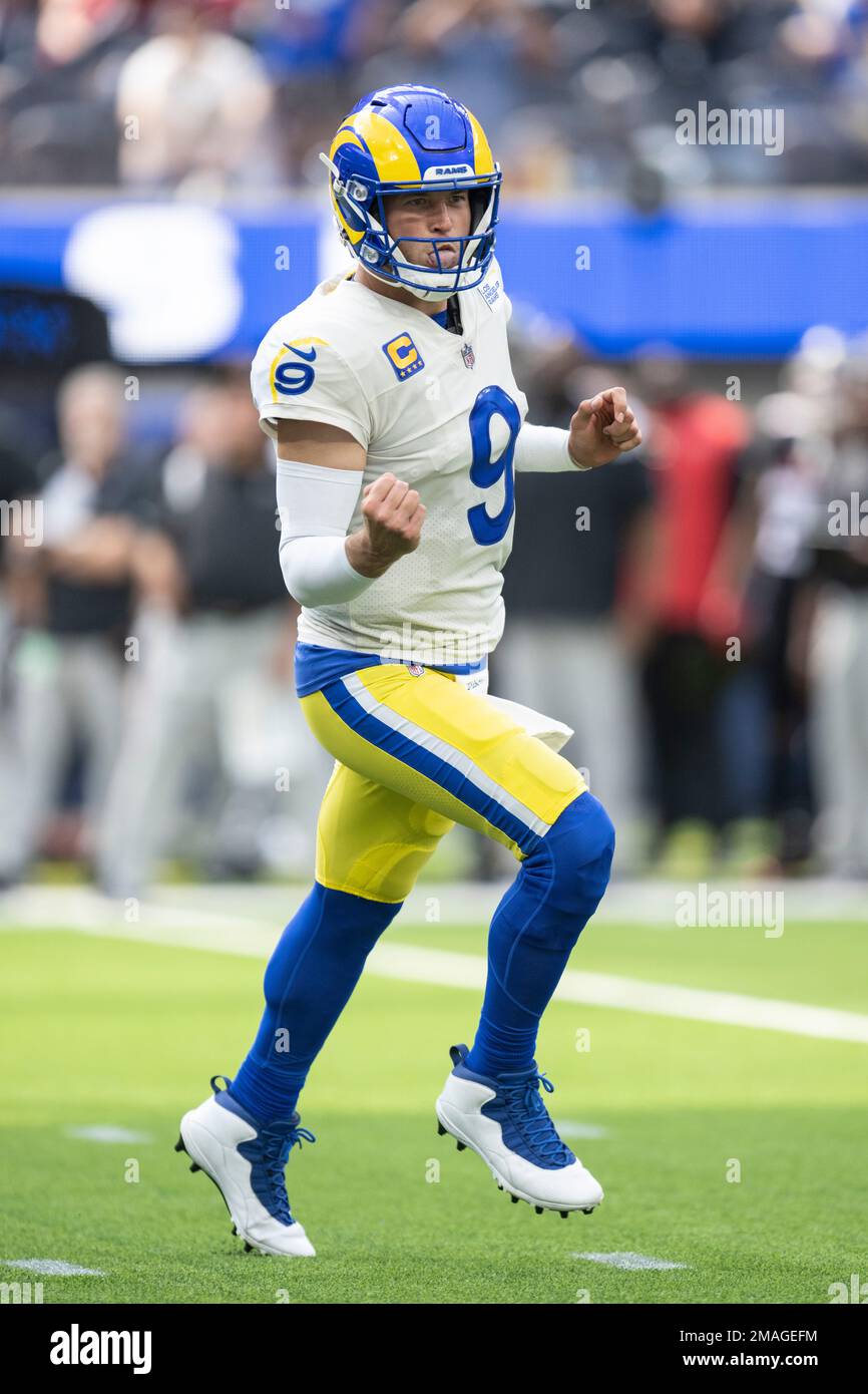 Los Angeles Rams quarterback Matthew Stafford (9) celebrates after ...