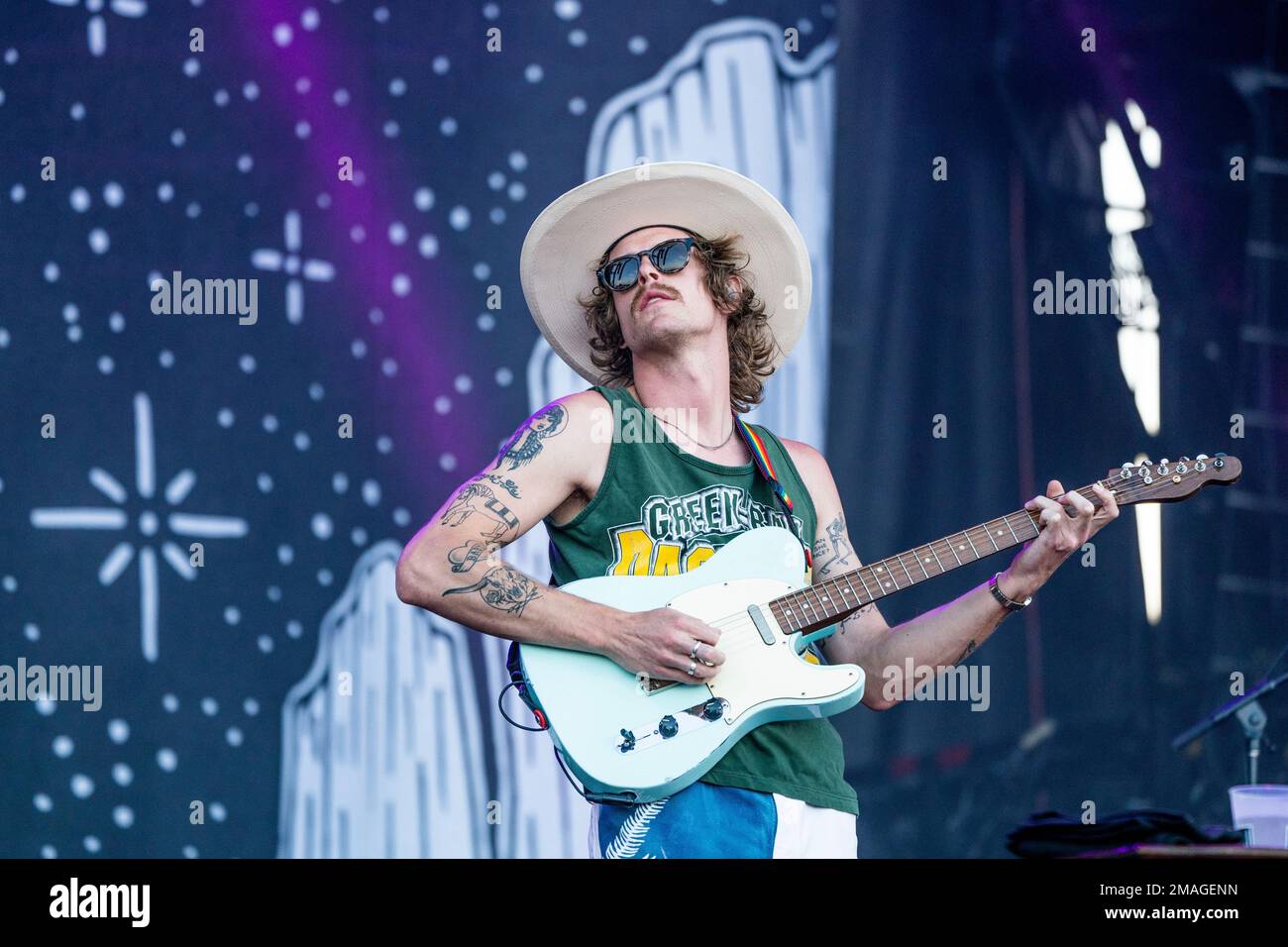 Taylor Meier of Caamp performs at Bourbon and Beyond Music Festival at ...