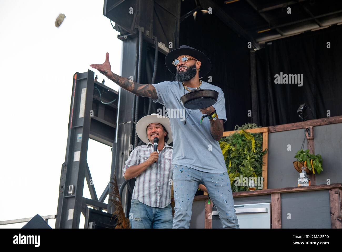 Edward Lee, left, and Justin Sutherland are seen at Bourbon and Beyond Music Festival at ...