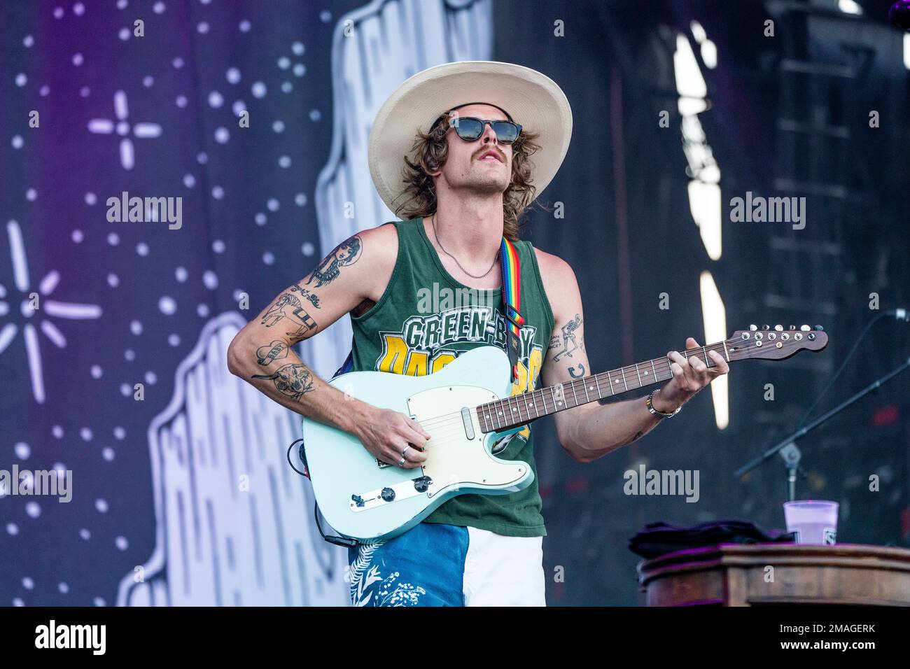 Taylor Meier of Caamp performs at Bourbon and Beyond Music Festival at ...