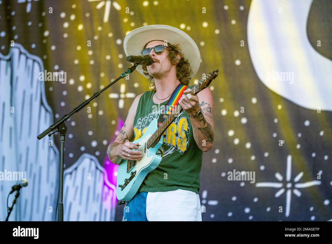 Taylor Meier of Caamp performs at Bourbon and Beyond Music Festival at ...