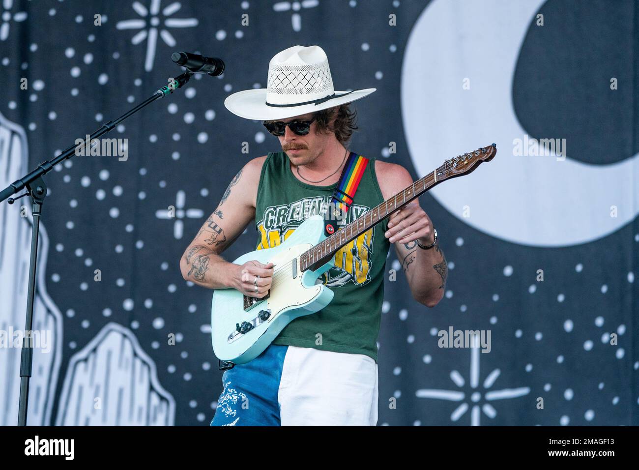 Taylor Meier of Caamp performs at Bourbon and Beyond Music Festival at ...