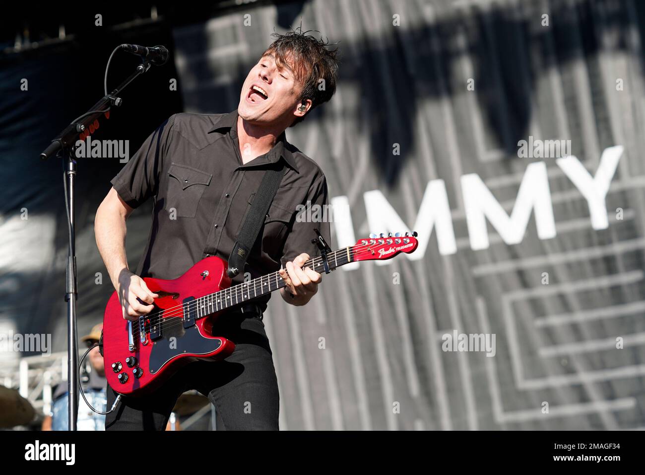 Jim Adkins of Jimmy Eat World performs on day three of Riot Fest on ...