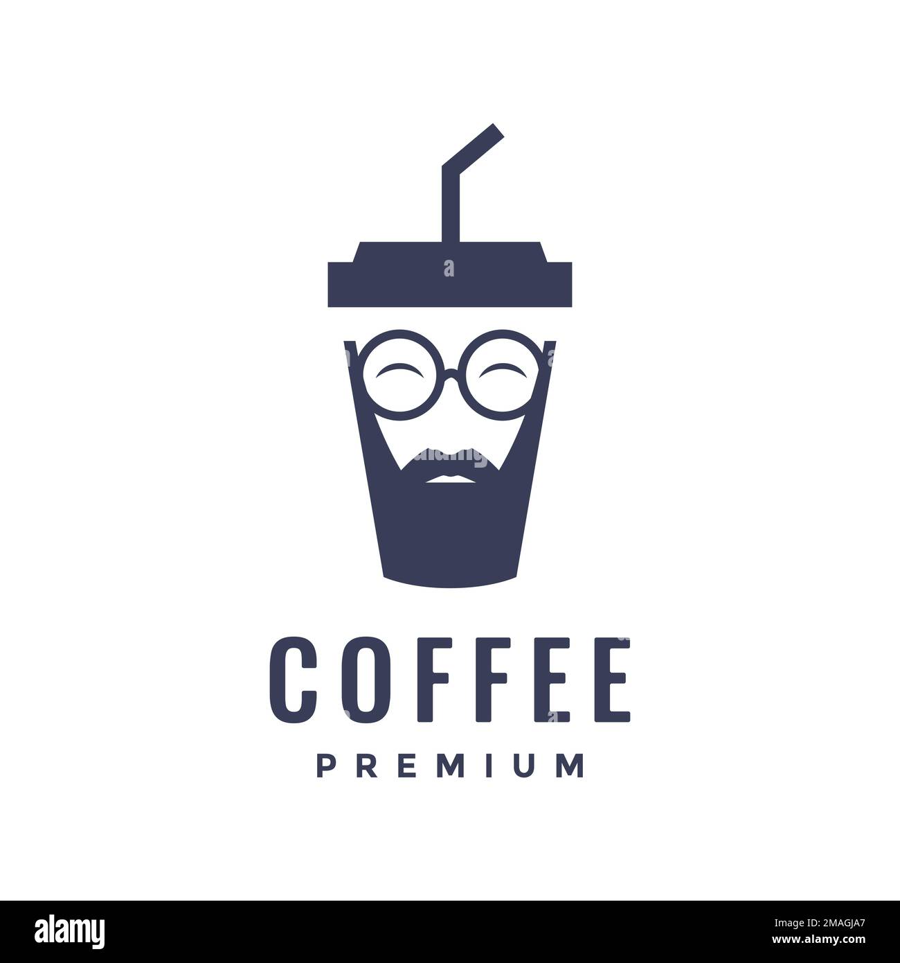 paper cup coffee warm hot taste bearded man smart sunglasses logo ...