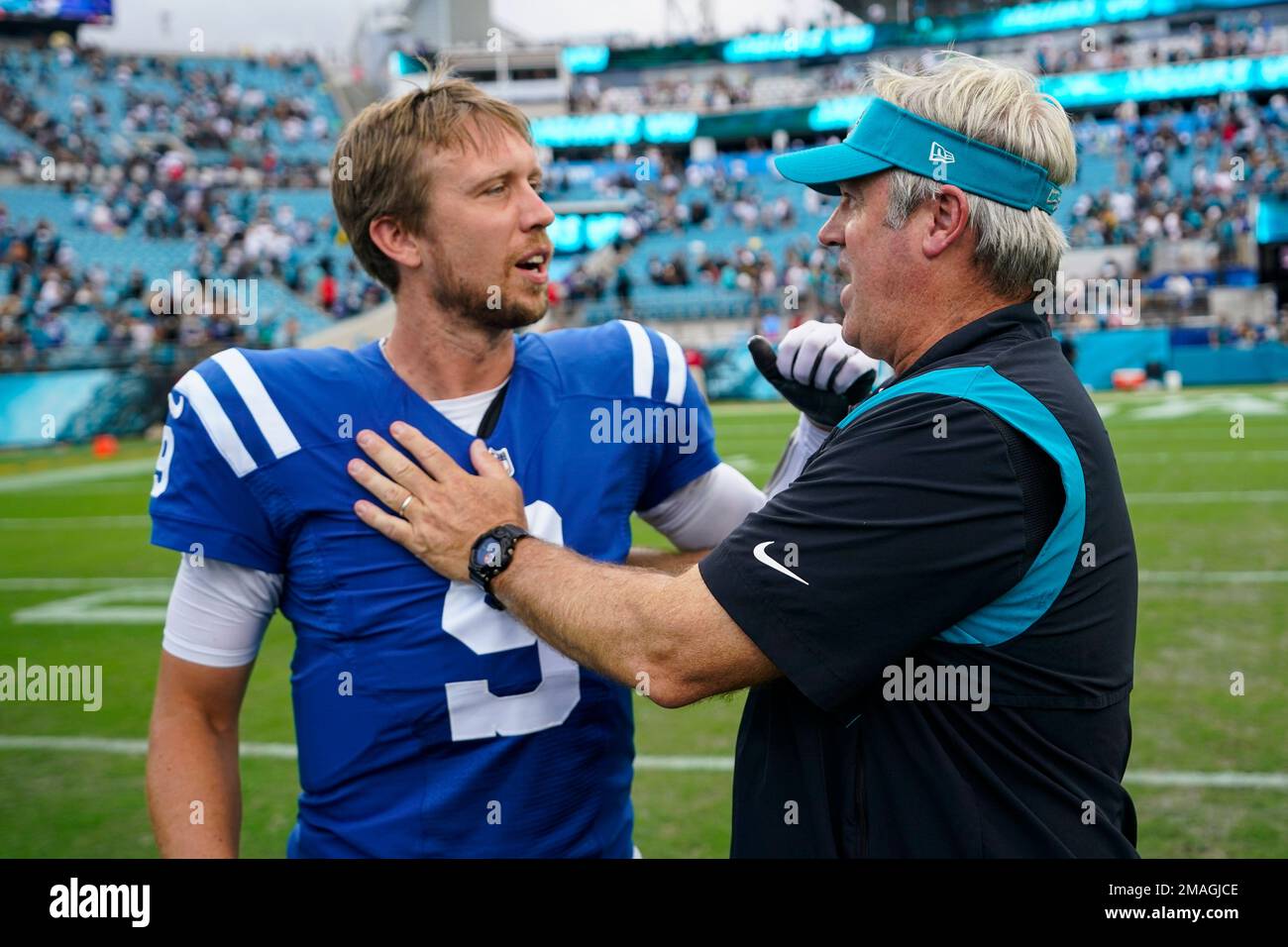 Jacksonville Jaguars head coach Doug Pederson meets with Indianapolis ...