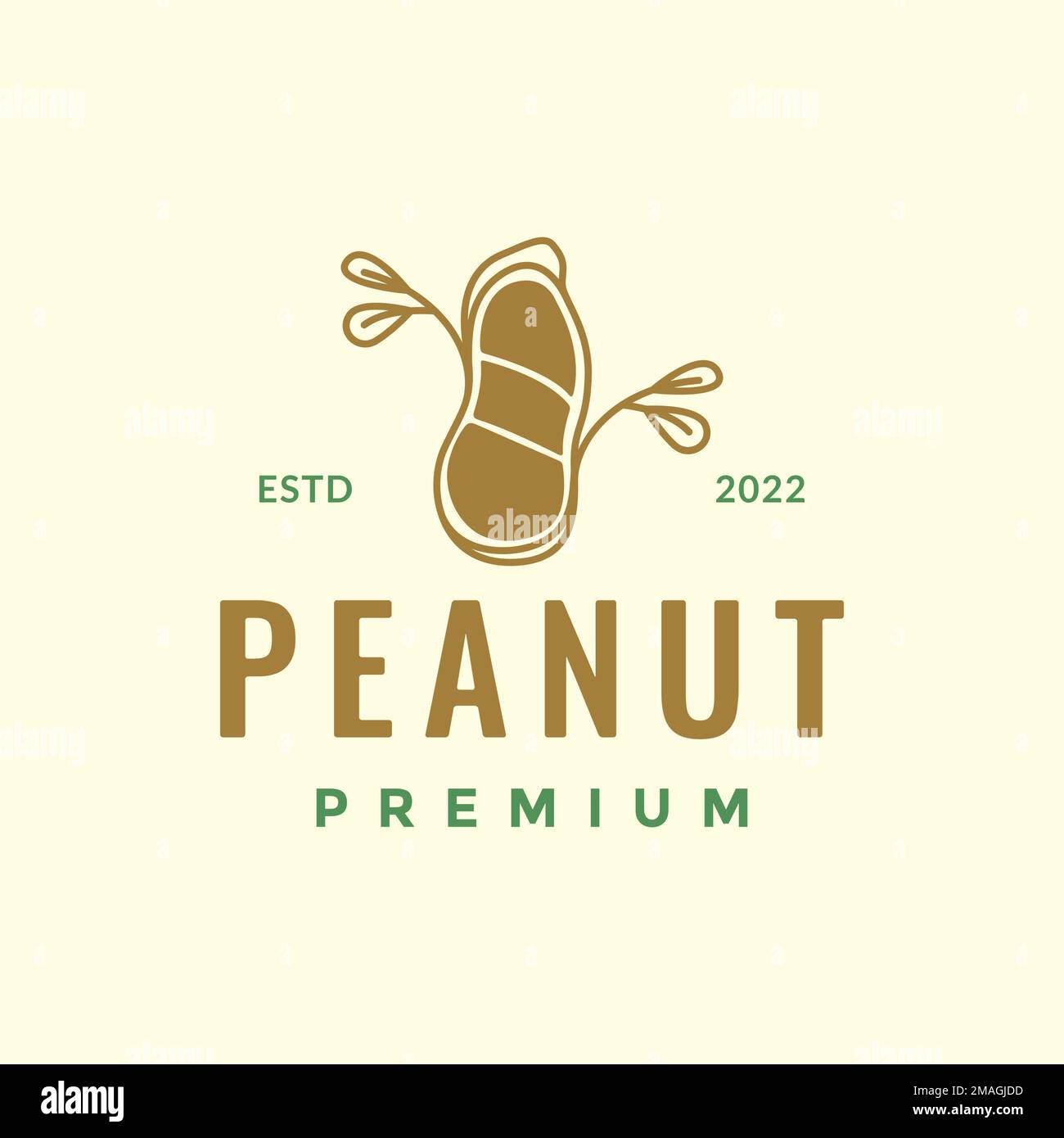 peanut seed food root plant quality ingredient hipster logo design ...