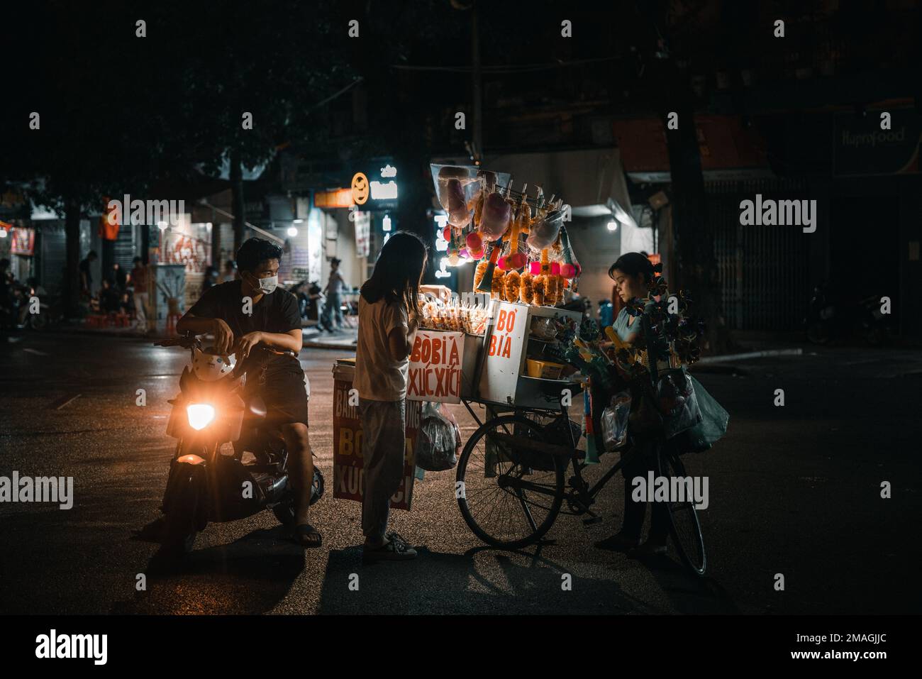 Street Food Vendor selling various snack items from her shop based on a ...