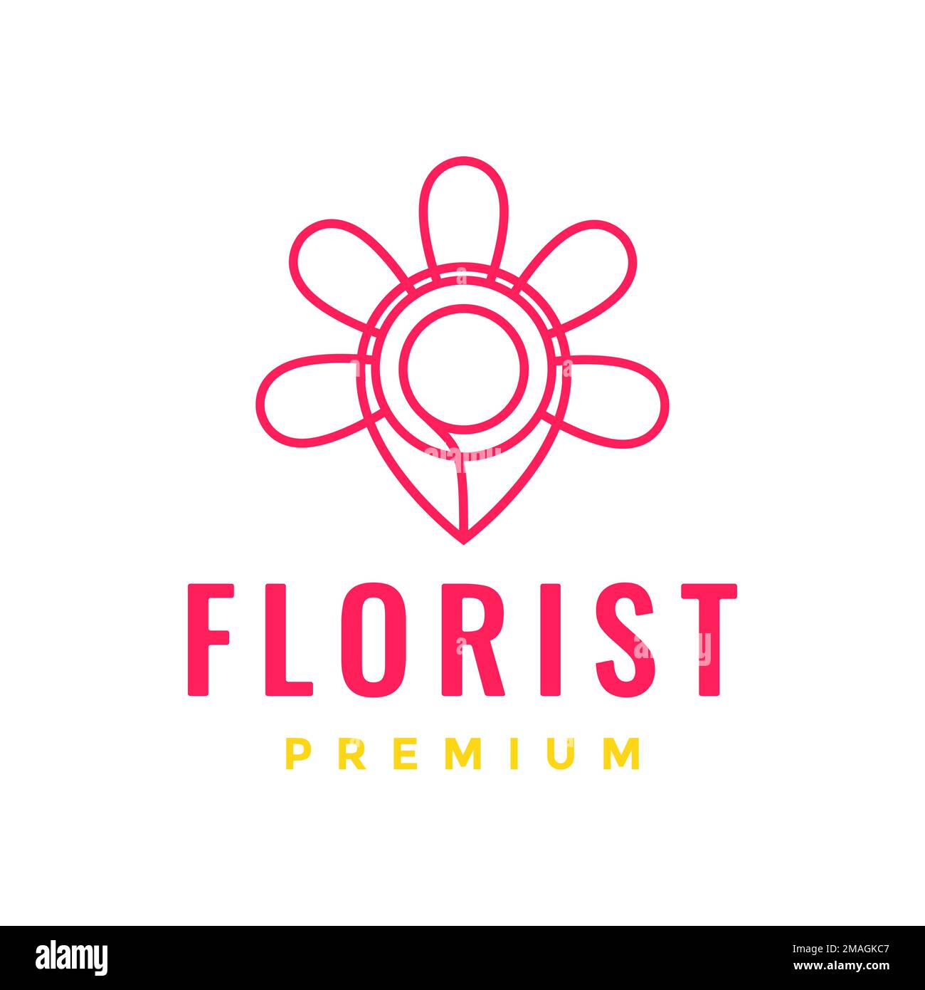 florist store market shop point map location modern colorful logo ...