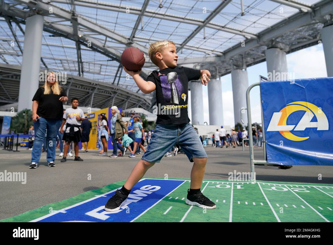 Fans at SoFi Stadium before an NFL football game between the Los ...
