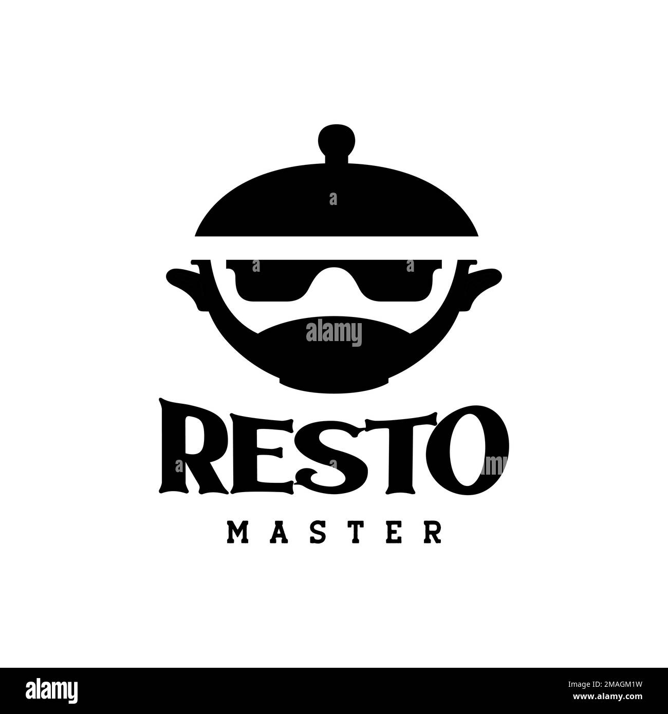 cooking pan bearded man master chef restaurant food vintage logo design ...