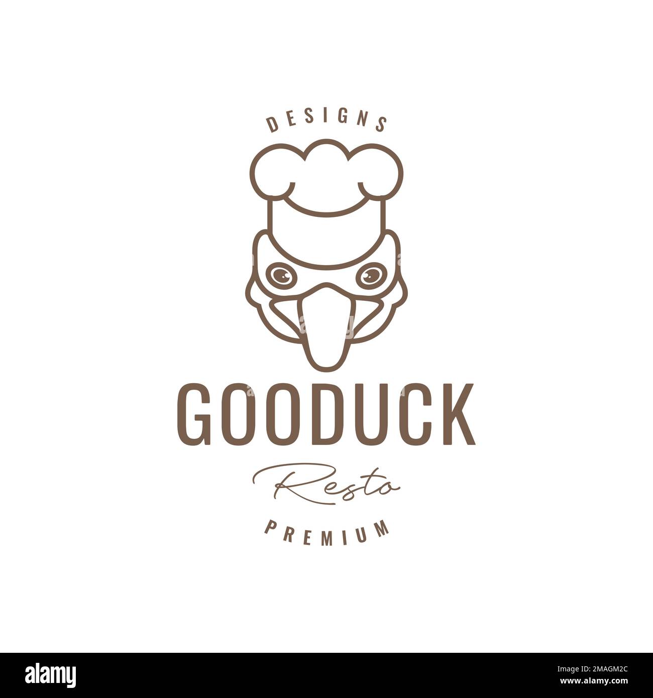 cook duck menu chef food taste recipe spice line hipster logo design ...