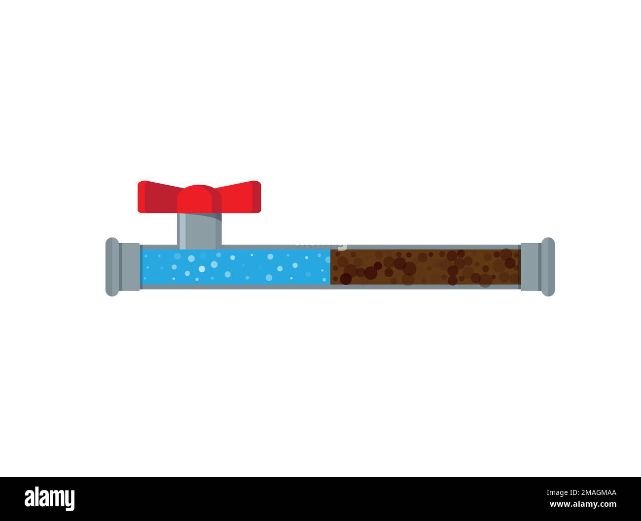 A vector stock illustration with clogged pipe and trash inside isolated ...